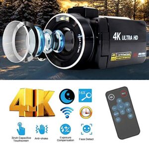 4K Anti Shake Digital Camera,18X Zoom Vlogging Camera,HD 3in IPS Touching Display Screen,for Photography Beginners Bundle