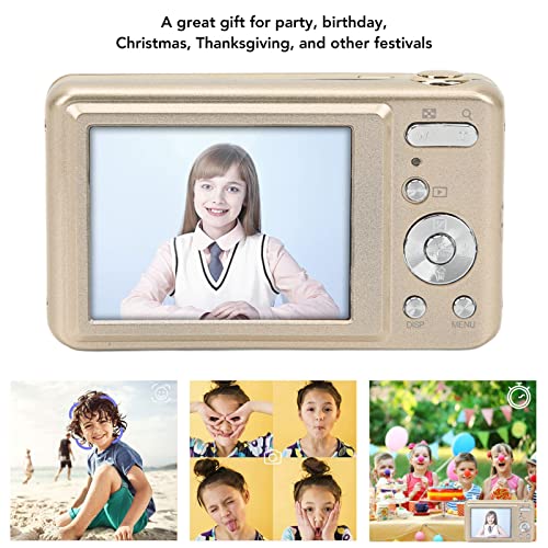 Digital Camera for Kids Boys and Girls, 48MP Children Camera with 2.7in TFT Display, HD 8X Optical Zoom Portable Digital Camera Mini Vlogging Camera, for Students Teens Kids (Gold)