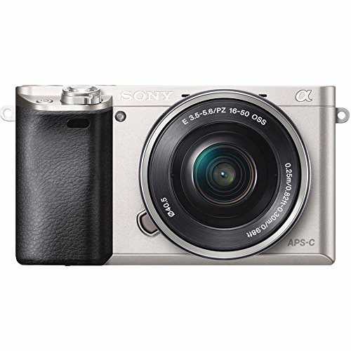 Sony Alpha a6000 Mirrorless Digital Camera with 16-50mm Lens (Silver) + Battery + Charger + 64GB Bundle 6 - International Version (No Warranty)