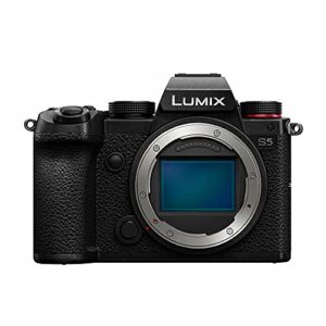 Panasonic LUMIX S5 4K Mirrorless Full-Frame L-Mount Camera (Body Only) with Sling Camera Bag, Battery Pack, 64GB SD Cards and HDMI Cable Bundle (6 Items)