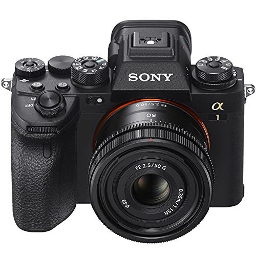 Sony Alpha 1 Full Frame Mirrorless Camera Body + 50mm F2.5 G FE Ultra-Compact G Lens for E-Mount SEL50F25G ILCE-1/B Bundle with Deco Gear Backpack + Microphone + LED + Monopod and Accessories Kit