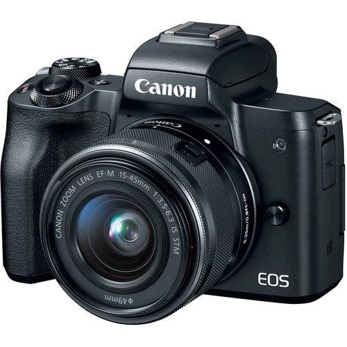 Canon EOS M50 Mirrorless Digital Camera Professional Photo & Video Editing Software Vlogging Kit with 15-45mm Lens (Black) (Renewed)