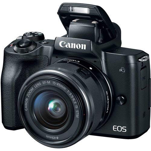 Canon EOS M50 Mirrorless Digital Camera Professional Photo & Video Editing Software Vlogging Kit with 15-45mm Lens (Black) (Renewed)