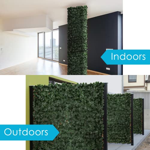 Houseables Artificial Ivy Privacy Fence Wall Screen Covering, Balcony Fake Leaves, 98"x39", Hedge Panel, Outdoor Greenery Roll, Faux Leaf, Foliage Decorations for Patio, Apartment, Garden