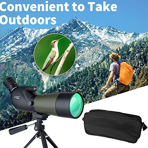 Gosky 20-60x60 HD Spotting Scope with Tripod, Carrying Bag and Scope Phone Adapter - BAK4 45 Degree Angled Spotter Scope for Target Shooting Hunting Bird Watching Wildlife Scenery