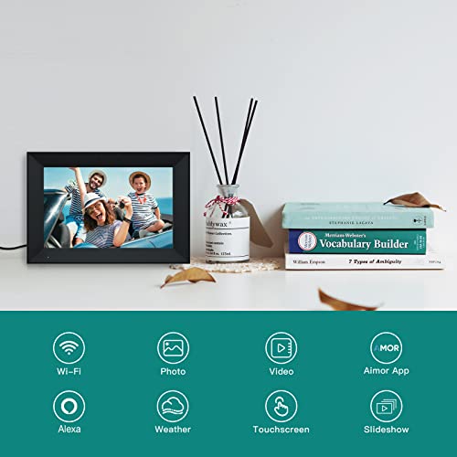 Digital Picture Frame Funcare 10.1 Inch WiFi Digital Photo Frame with IPS HD Touchscreen, Auto-Rotate,Auto Dim, Easy to Share Photos and Videos Instantly from Anywhere via APP