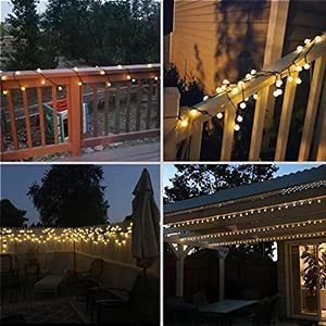 beenSOLE Solar String Lights Outdoor, 30.6ft 50 LED Crystal Globe Cafe Lights with 8 Lighting Modes, Waterproof Solar Powered Patio Lights for Outdoor Garden Yard Porch Party Decor (Warm White)