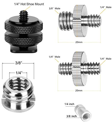 Camera Mount Screw,ChromLives 1/4 to 3/8 Tripod Screw Adapter,1/4 to 1/4 Screw,3/8-20 Converter Thread Screw Adapter,Camera Hot Shoe Mount Adapter to 1/4 for Camera Monopod,Ballhead Flash Light,22Pack