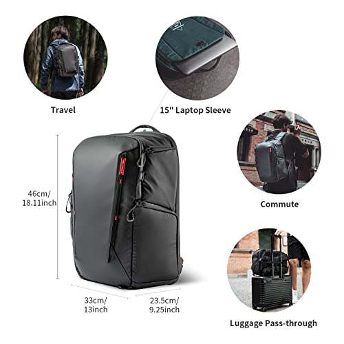 PGYTECH OneMo Lite Camera Backpack 22L for DJI, Sony, Canon, Nikon, OSMO Action/Pocket, DSLR/SLR Mirrorless, Drone, Camera Tripod Photographer Bag Gift