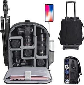 caden camera backpack bag professional for dslr/slr mirrorless camera waterproof, camera case compatible for sony canon nikon camera and lens tripod accessories (large, 5.0 black)