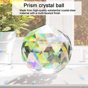 Clear Glass Crystal Ball Prism Suncatcher Rainbow Maker, Sphere Faceted Gazing Ball for Window, Feng Shui, Home Office Garden Decoration(100mm/3.94inch)