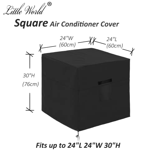 Little World Air Conditioner Cover for Outside Unit, Universal Veranda Winter AC Cover American Standard Furniture Central Outdoor Vent Full Cover 24x24x30 Inch, Square