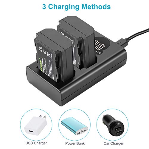 NEEWER NP-FZ100 2280mAh Replacement Battery and Charger with LCD Screen, 2 Packs, Compatible with Sony ZV-E1, FX3, FX30, A1, A9 II, A7R III, A7R IV, A7R V, A7S III, A7 III, A7 IV, A6600, A7C Cameras