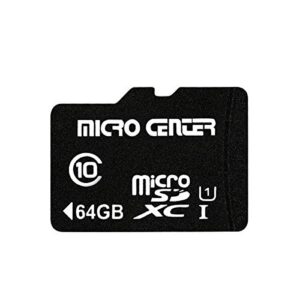 micro center 64gb class 10 microsdxc flash memory card with adapter for mobile device storage phone, tablet, drone & full hd video recording – 80mb/s uhs-i, c10, u1 (1 pack)