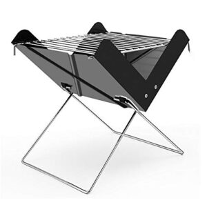 zrsl barbecue for garden party, small portable picnic grill, fire pit bbq silver chrome cooking net fire pits for garden suitable for garden, terrace, camping.