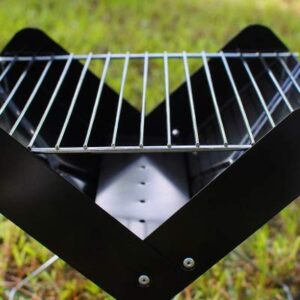 ZRSL Barbecue for Garden Party, Small Portable Picnic Grill, Fire Pit BBQ Silver Chrome Cooking Net Fire Pits for Garden Suitable for Garden, Terrace, Camping.