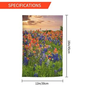 12x18in Garden Flag Texas Bluebonnets Scenery Double Sided Christmas Garden Flag Outdoor Decorative Flags For Winter Outdoor Garden Yard Lawn Christmas Easter Decoration