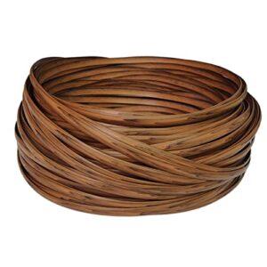 feyart pe rattan strip for outdoor rattan furniture repair, 8mm plastic wicker for patio furniture restore, 500g/65m long (dark brown)