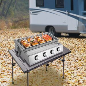 Barbecue Grill BBQ Propane Gas Grill, Stainless Steel Patio Garden Barbecue Grill