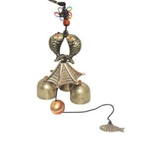 hooshing fish wind chimes for outside deep tone cute metal bells for lucky home outdoor garden patio hanging decor gift