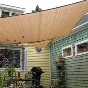 Shade&Beyond 8' x 10' Sun Shade Sail Canopy Rectangle Sand, UV Block Sunshade for Backyard Yard Deck Outdoor Facility and Activities