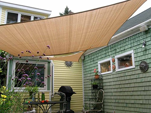 Shade&Beyond 8' x 10' Sun Shade Sail Canopy Rectangle Sand, UV Block Sunshade for Backyard Yard Deck Outdoor Facility and Activities