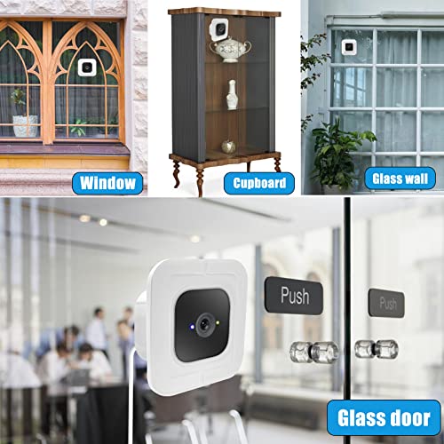 2 Pack Window Mount Compatible with Blink Mini Indoor, Secured Camera Glass Wall Holder for Single Pane Glass Windows/Doors for Outside Security Monitoring,White