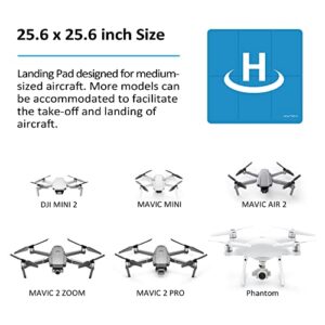 VCUTECH Drone Landing Pad Weighted 25 inch(65cm) for DJI Mini 3 Pro Accessories, Mavic 3, Mavic Air 2/2S, DJI Mini 2 Accessories, DJI FPV Drone, DJI Avata Fly More Kit Drone Accessories (Blue)