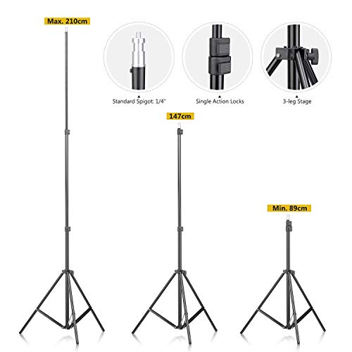 NEEWER 700W Equivalent Softbox Lighting Kit, 2Pack 5500K CFL Lighting Bulbs, 24x24 inches Softboxes with E27 Socket, Photography Continuous Lighting Kit Photo Studio Equipment