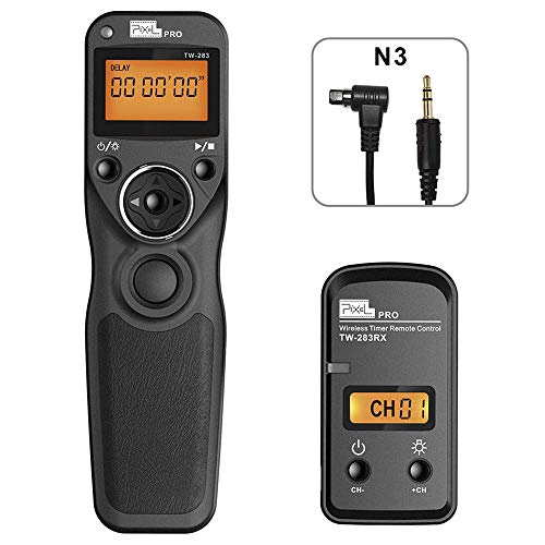 Pixel TW-283 N3 Wireless Shutter Remote Control Tiner Remote Shutter Release for Canon Eos 5D Mark IV 5D 6D 7D Mark 1DX MARKII R5 R6 50D 40D 30D 20D 10D D60 D30 D2000 EOS-1V EOS-3