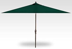 treasure garden 8 x 10-foot deluxe auto-tilt rectangular market umbrella with bronze frame and obravia2 fabric: forest green