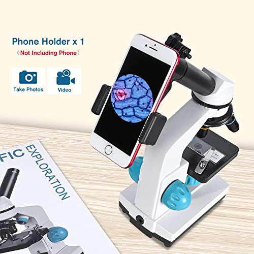 HSL Microscope for Kids,40X-2000X monocular Microscopes for Adults Students Beginner with LAD Set,Dual LED Phone Adapter Powerful Biological Microscopes for School Boys Girls Home Education Laboratory