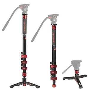 ifootage 71″ carbon fiber camera monopod professional telescopic video monopods base tripod compatibility dslr cameras camcorders, cobra 2 c180-ii