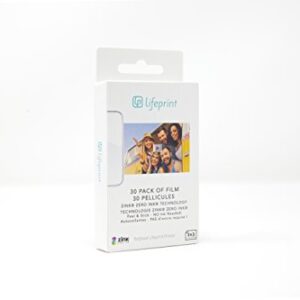 Lifeprint 30 pack of film for Lifeprint Augmented Reality Photo AND Video Printer. 2x3 Zero Ink sticky backed film