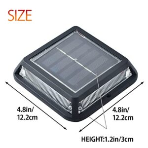 Japard Solar Road Stud Light, Driveway Marker Lights Bright White, Outdoor LED Solar Powered Boat Dock Lights Aluminum Waterproof Wireless Road Studs for Deck Step Stair Garden Ground Walkway