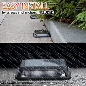 Japard Solar Road Stud Light, Driveway Marker Lights Bright White, Outdoor LED Solar Powered Boat Dock Lights Aluminum Waterproof Wireless Road Studs for Deck Step Stair Garden Ground Walkway