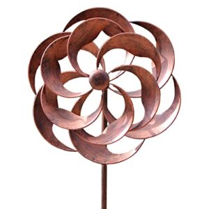 lerfugi 360 degrees metal swivel classical wind spinner willow leaves for patio lawn outdoor yard lawn garden (21998)