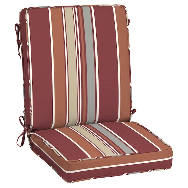 Red Striped High Back Premium Replacement Cushion 24 x 20 x 4 in & 20 x 20 x 4 in (Shipped in Resealable Vacuum Storage Bag) for Outdoor Patio Furniture