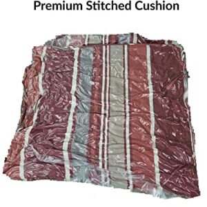 Red Striped High Back Premium Replacement Cushion 24 x 20 x 4 in & 20 x 20 x 4 in (Shipped in Resealable Vacuum Storage Bag) for Outdoor Patio Furniture