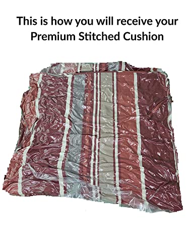 Red Striped High Back Premium Replacement Cushion 24 x 20 x 4 in & 20 x 20 x 4 in (Shipped in Resealable Vacuum Storage Bag) for Outdoor Patio Furniture