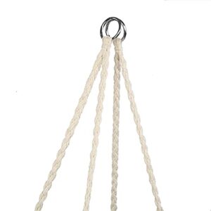 Hammock Chair Hanging Rope Swing, Hammock Net Air/Sky Chair Deluxe Cotton Rope Sling w/ Tassel for Bedroom, Beach, Yard, Patio, Porch, Garden, Indoor/ Outdoor Space (Beige)