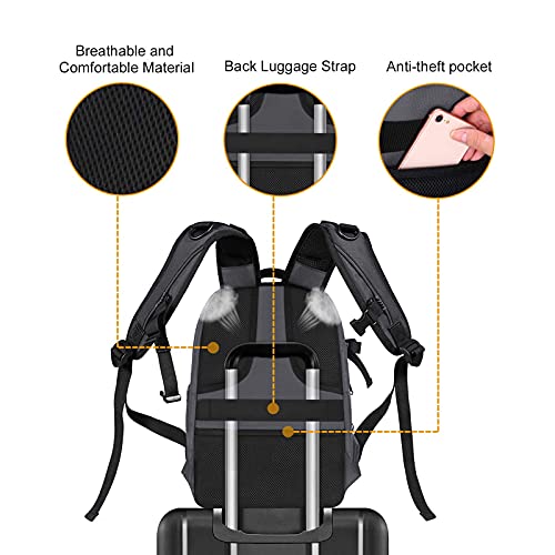 MOSISO Camera Backpack, DSLR/SLR/Mirrorless Photography Camera Bag 15-16 inch Waterproof Hardshell Case with Tripod Holder&Laptop Compartment Compatible with Canon/Nikon/Sony, Gray