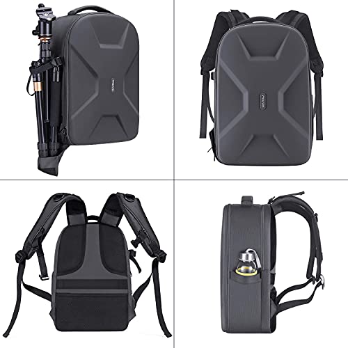 MOSISO Camera Backpack, DSLR/SLR/Mirrorless Photography Camera Bag 15-16 inch Waterproof Hardshell Case with Tripod Holder&Laptop Compartment Compatible with Canon/Nikon/Sony, Gray