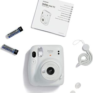 Fujifilm Instax Mini 11 Instant Film Camera, Ice White - with Fujifilm instax Mini Instant Daylight Film Twin Pack, 20 Exposures