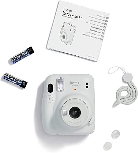 Fujifilm Instax Mini 11 Instant Film Camera, Ice White - with Fujifilm instax Mini Instant Daylight Film Twin Pack, 20 Exposures