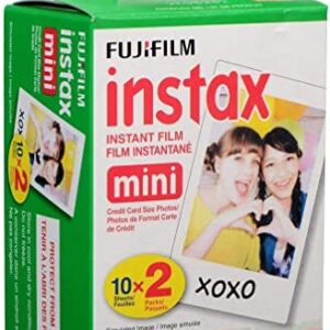 Fujifilm Instax Mini 11 Instant Film Camera, Ice White - with Fujifilm instax Mini Instant Daylight Film Twin Pack, 20 Exposures