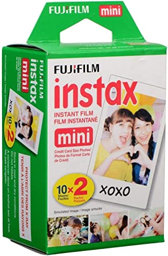 Fujifilm Instax Mini 11 Instant Film Camera, Ice White - with Fujifilm instax Mini Instant Daylight Film Twin Pack, 20 Exposures