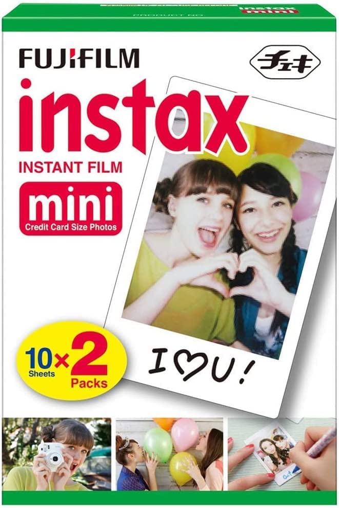 Fujifilm Instax Mini 11 Instant Film Camera, Ice White - with Fujifilm instax Mini Instant Daylight Film Twin Pack, 20 Exposures