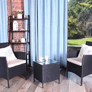 UFI Patio Furniture Set 3 Piece Rattan Wicker Chair Set, Use Outdoor Indoor Backyard Porch Garden Poolside Balcony RTA Furniture,Black …