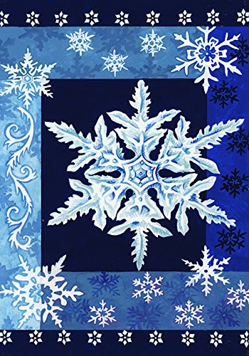 Toland Home Garden 28x40 Inch Double Sided Garden Flag Winter Flag, Cool Snowflakes Winter Garden Flag House Flag For Outdoor Yard Decoration